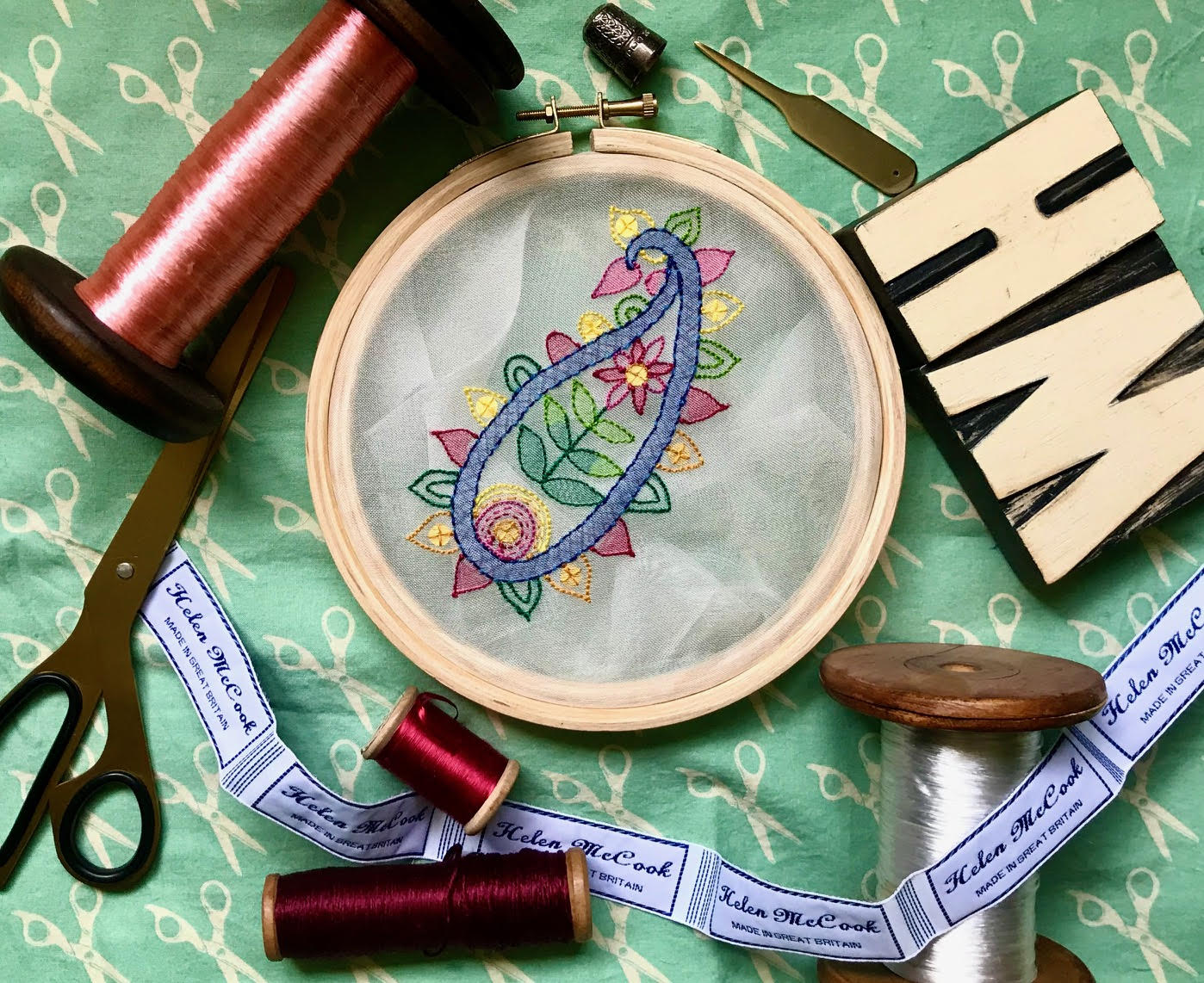‘Indian Summer’ Shadow work embroidery kit – Helen McCook